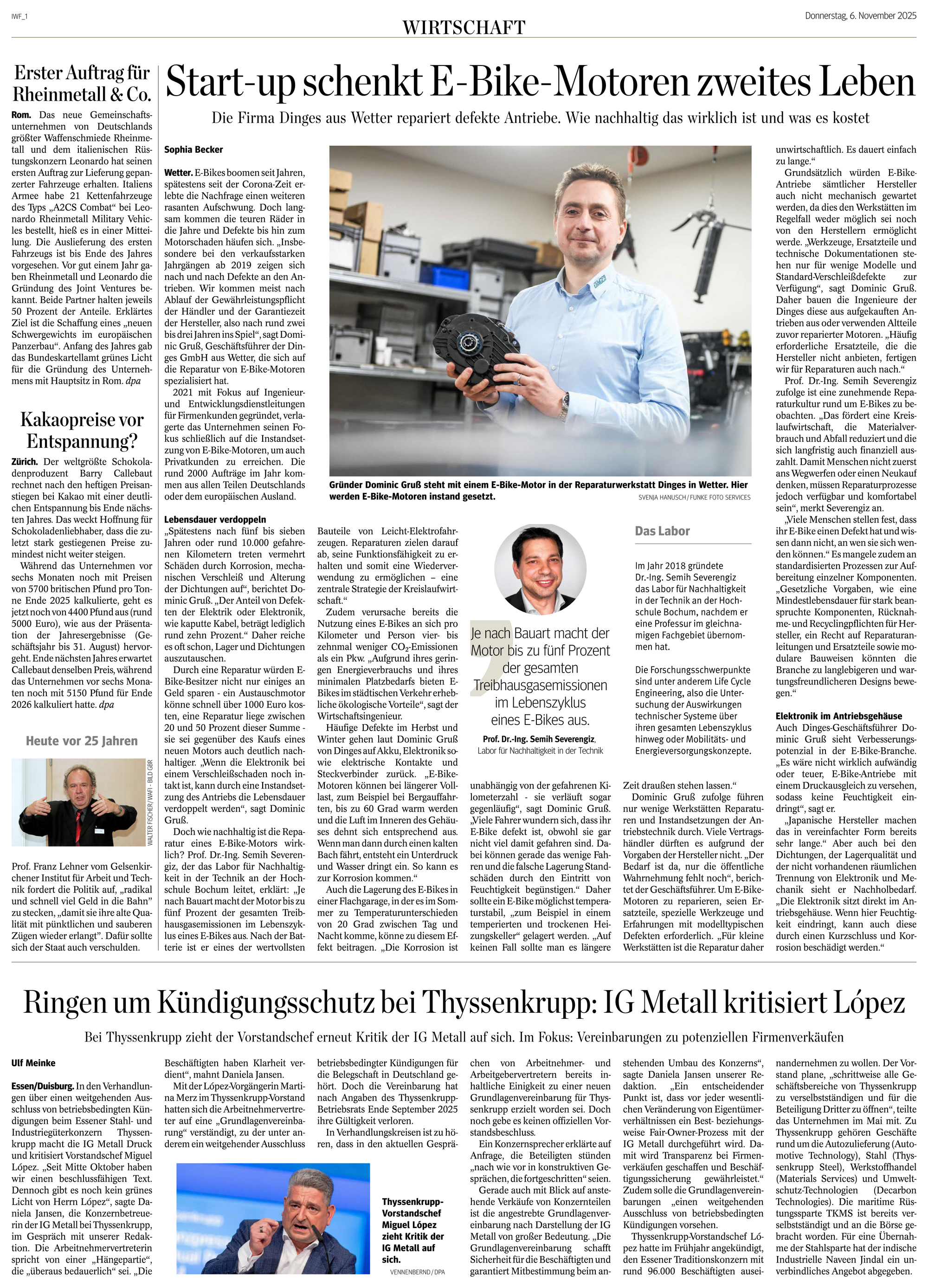 Westfalenpost repair e-bike motors