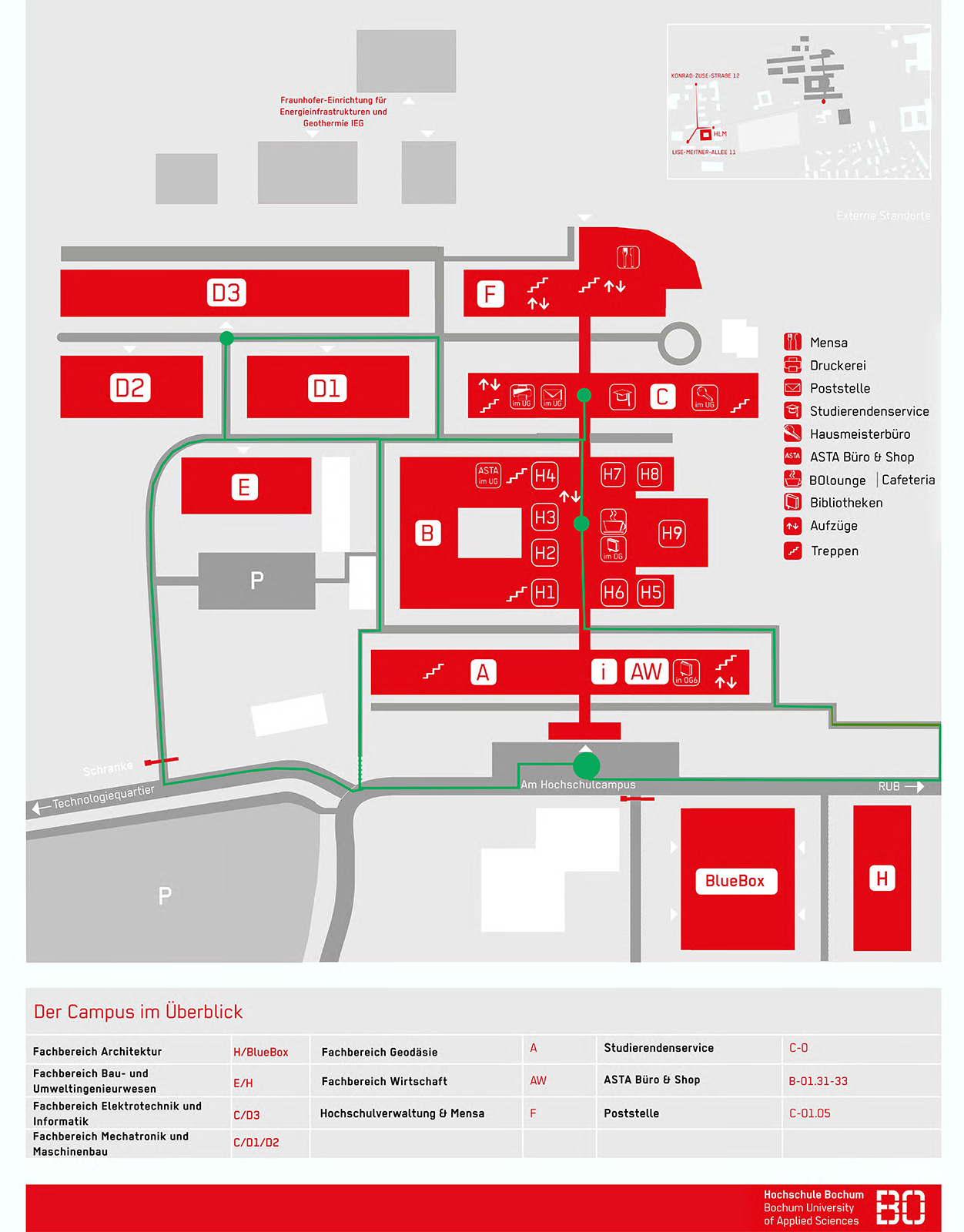 Anfahrten & Gebäude: Hochschule Bochum